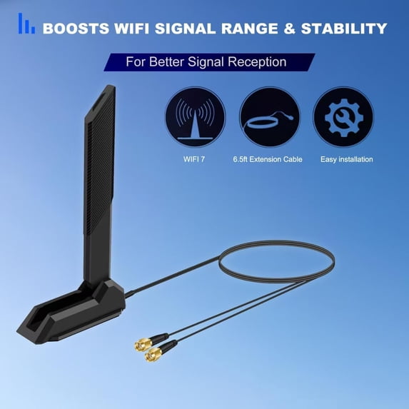 ASIASN-External Tri-Band 802.11BE Performance WiFi 7 Antenna with RP ...