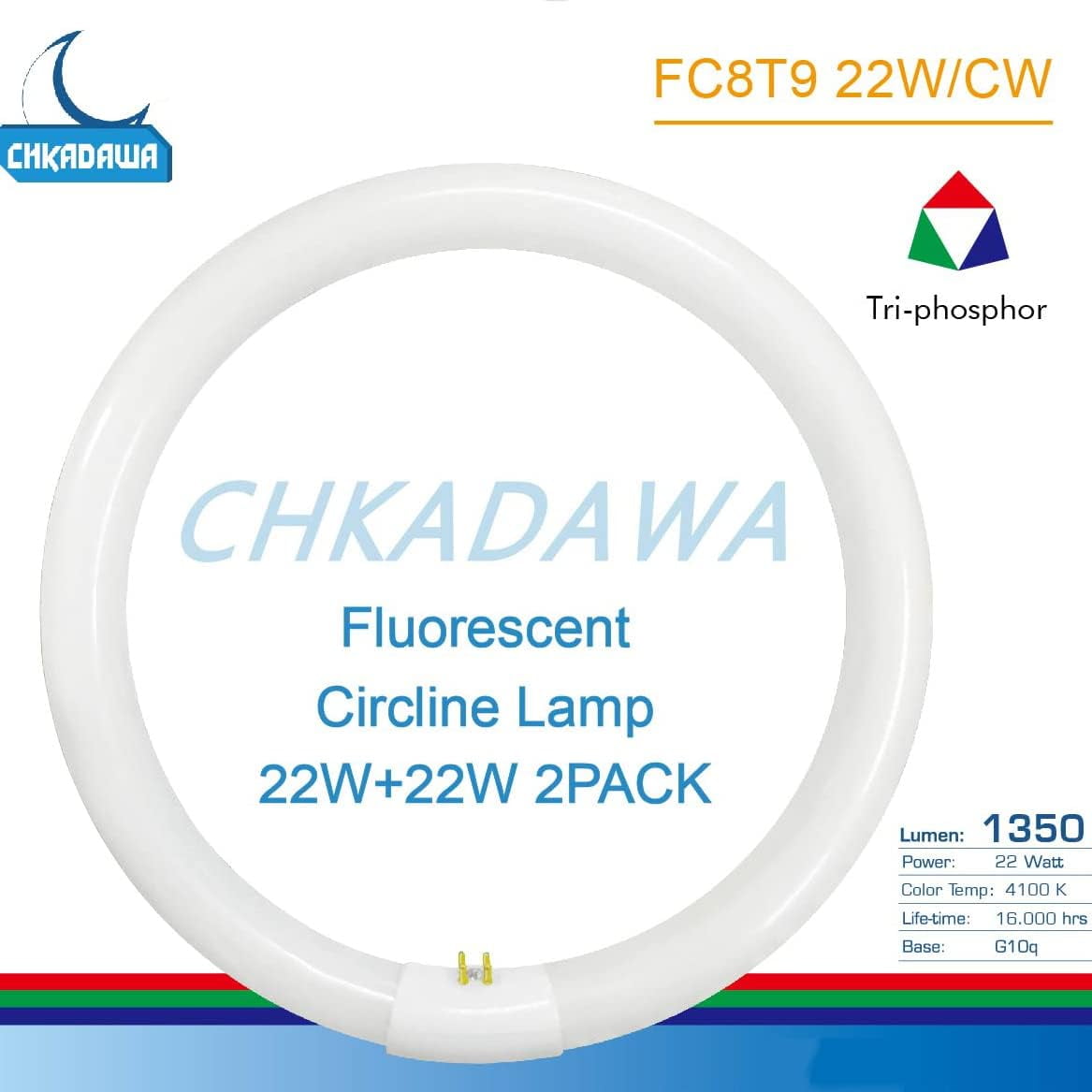 ASIASN-FC8T9/CW Circular Fluorescent Light Bulb, 8 Inch Round T9 22W ...