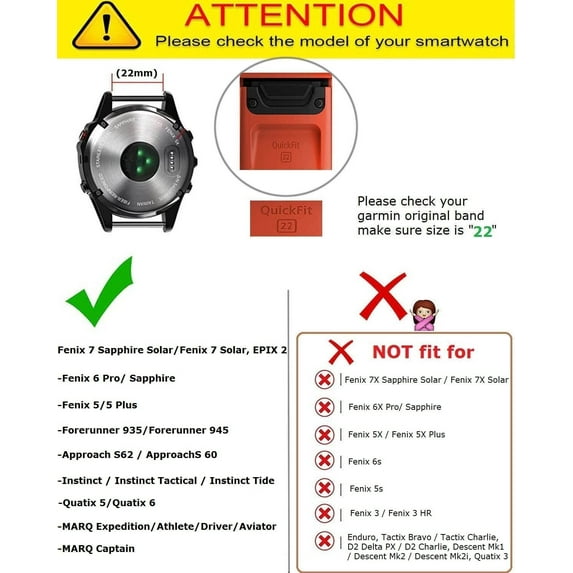 ASIASN-Fenix 8 47mm/Fenix 7/Fenix 6/5/epix Pro 47mm Watch Bands, 22mm ...