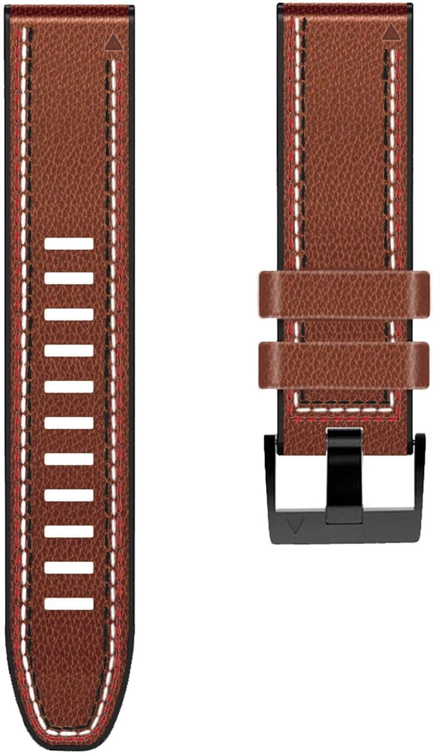 ASIASN-Fiber Leather with Silicone Lining Watch Bands for Garmin Fenix ...