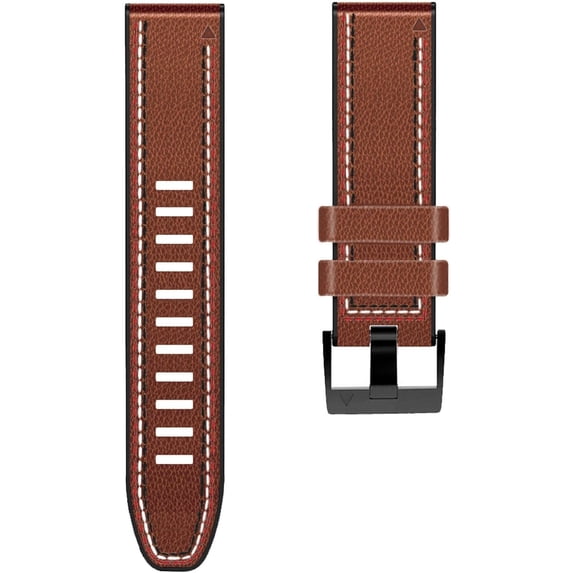ASIASN-Fiber Leather with Silicone Lining Watch Bands for Garmin Fenix ...