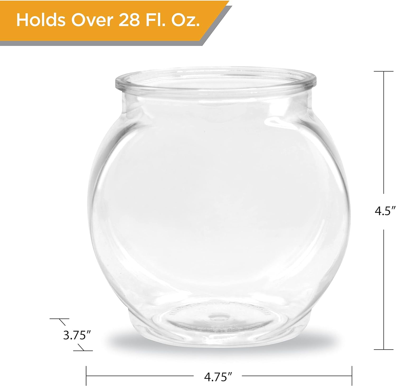 ASIASN-Flat-Sided Fishbowl Party Cups – 4-Pack (22 oz) – Durable ...
