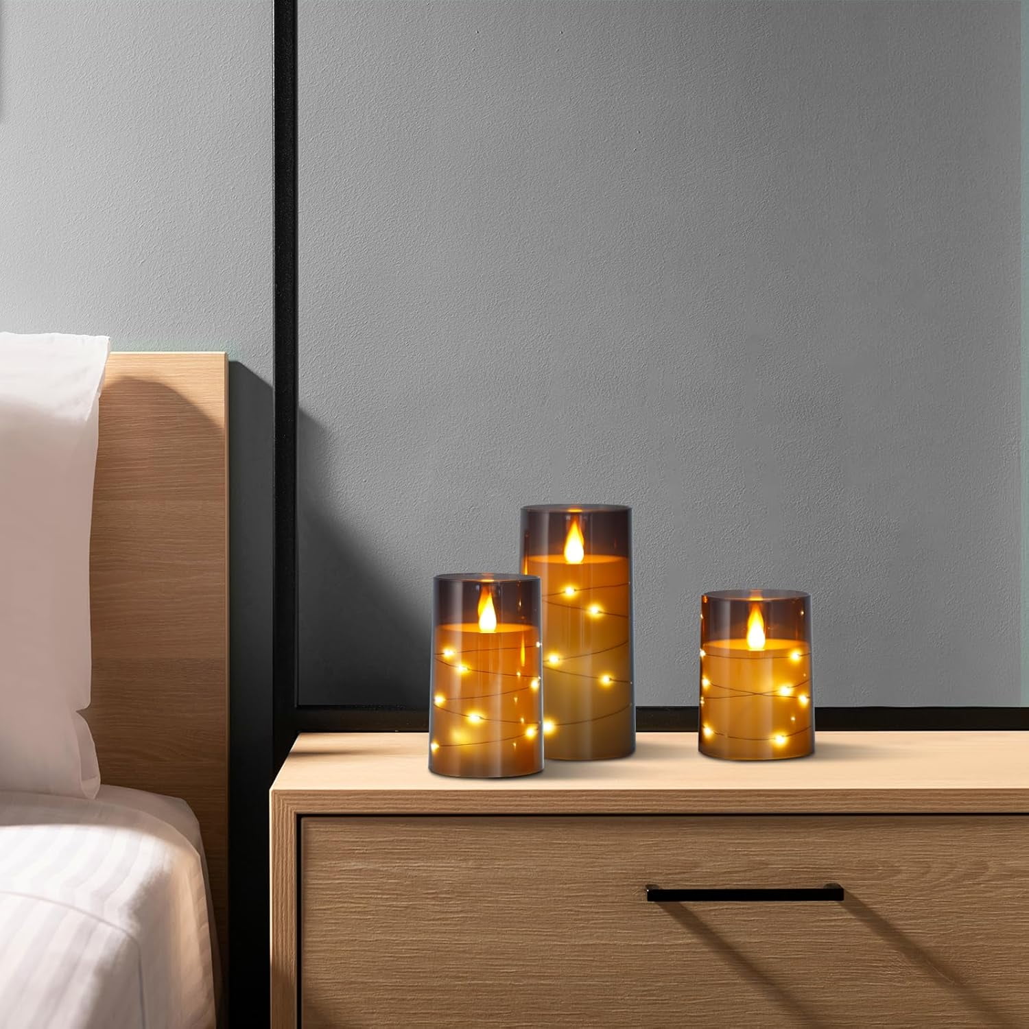 ASIASN-Flickering Flameless Candles Battery Operated Candles LED ...