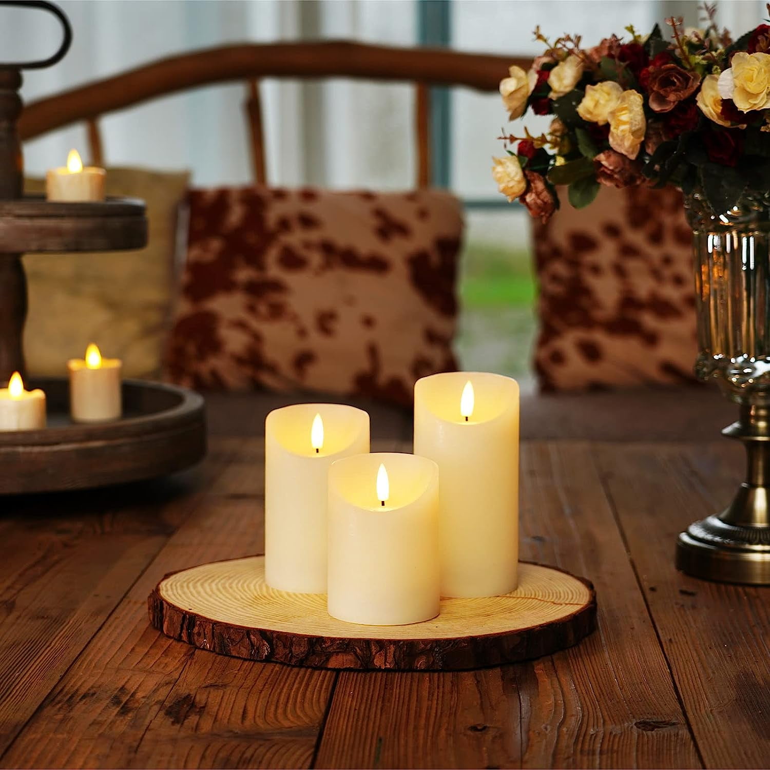 ASIASN-Flickering Flameless Candles, Realistic LED Candles with Remote ...
