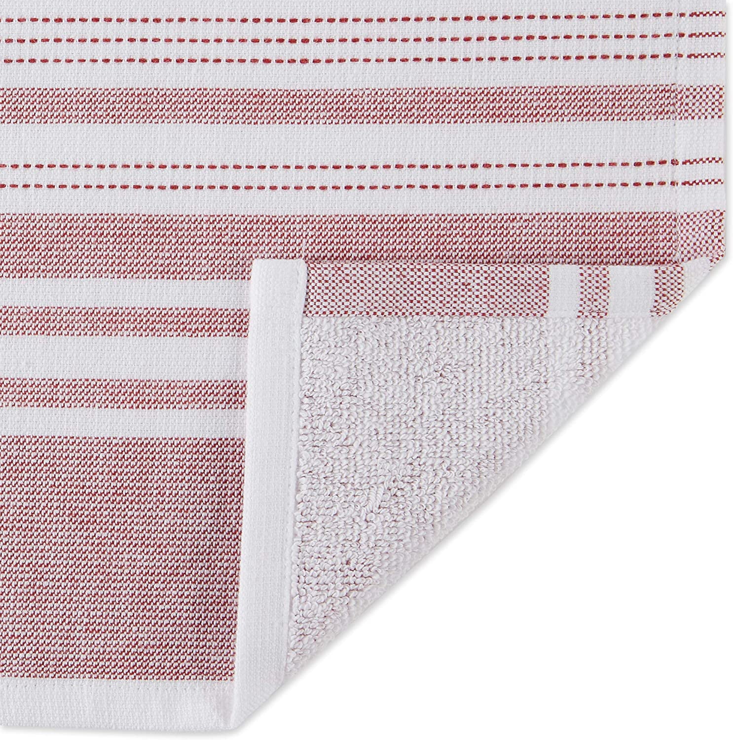 ASIASN-French Terry Collection Kitchen Dishtowel Set, 18x28, Barn Red ...