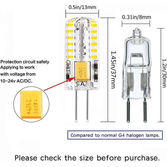 ASIASN-G4 LED Bulbs 12V Led Light AC/DC Bi-Pin Base Landscape Bulbs Non ...