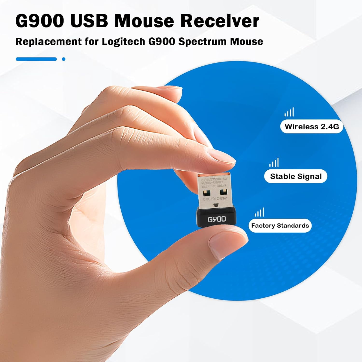 ASIASN-G900 USB Receiver, 2.4G Dongle Adapter for G900 Spectrum Mouse ...