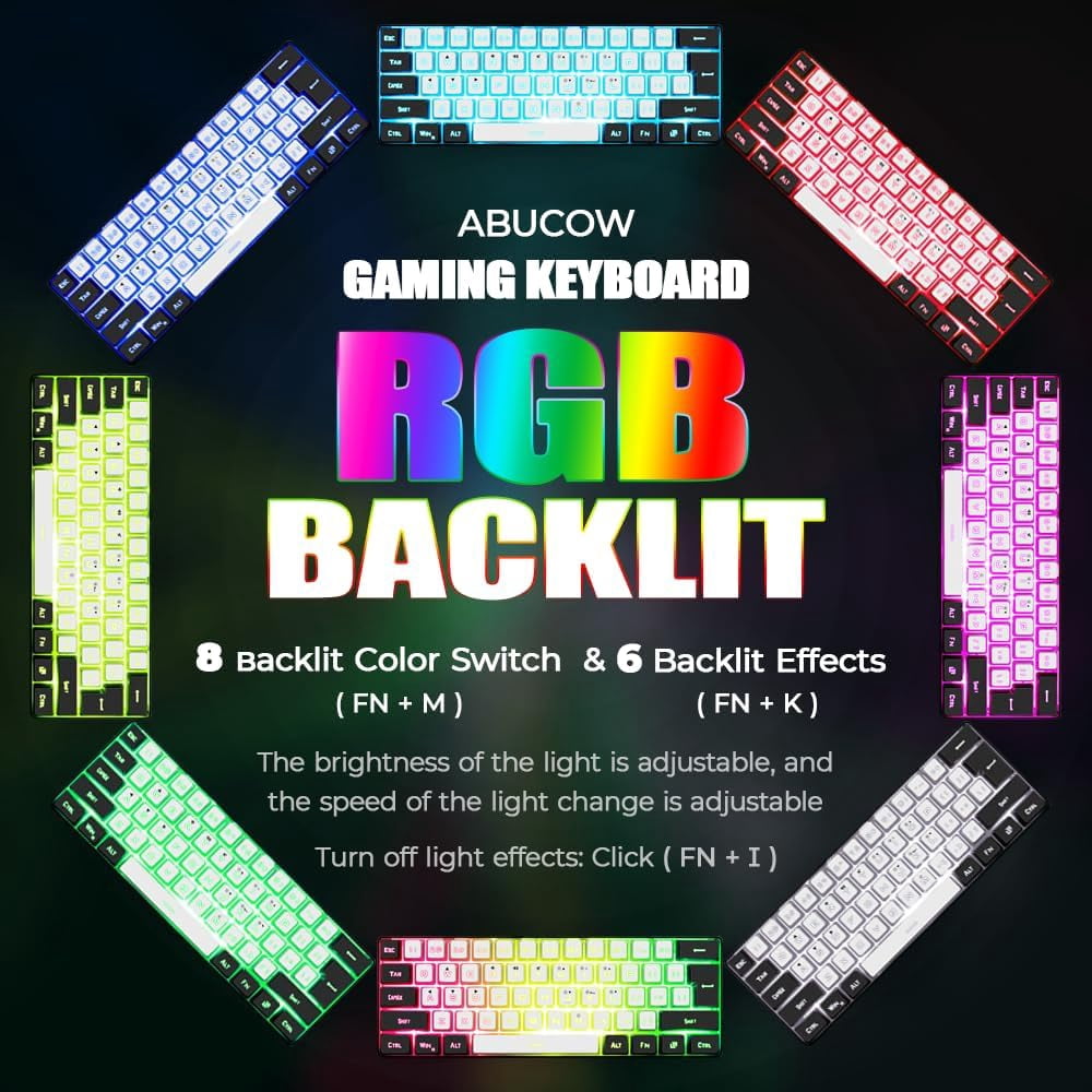 ASIASN-Gaming Keyboard Minimalist Portable Wired Ultra-Compact Mini ...