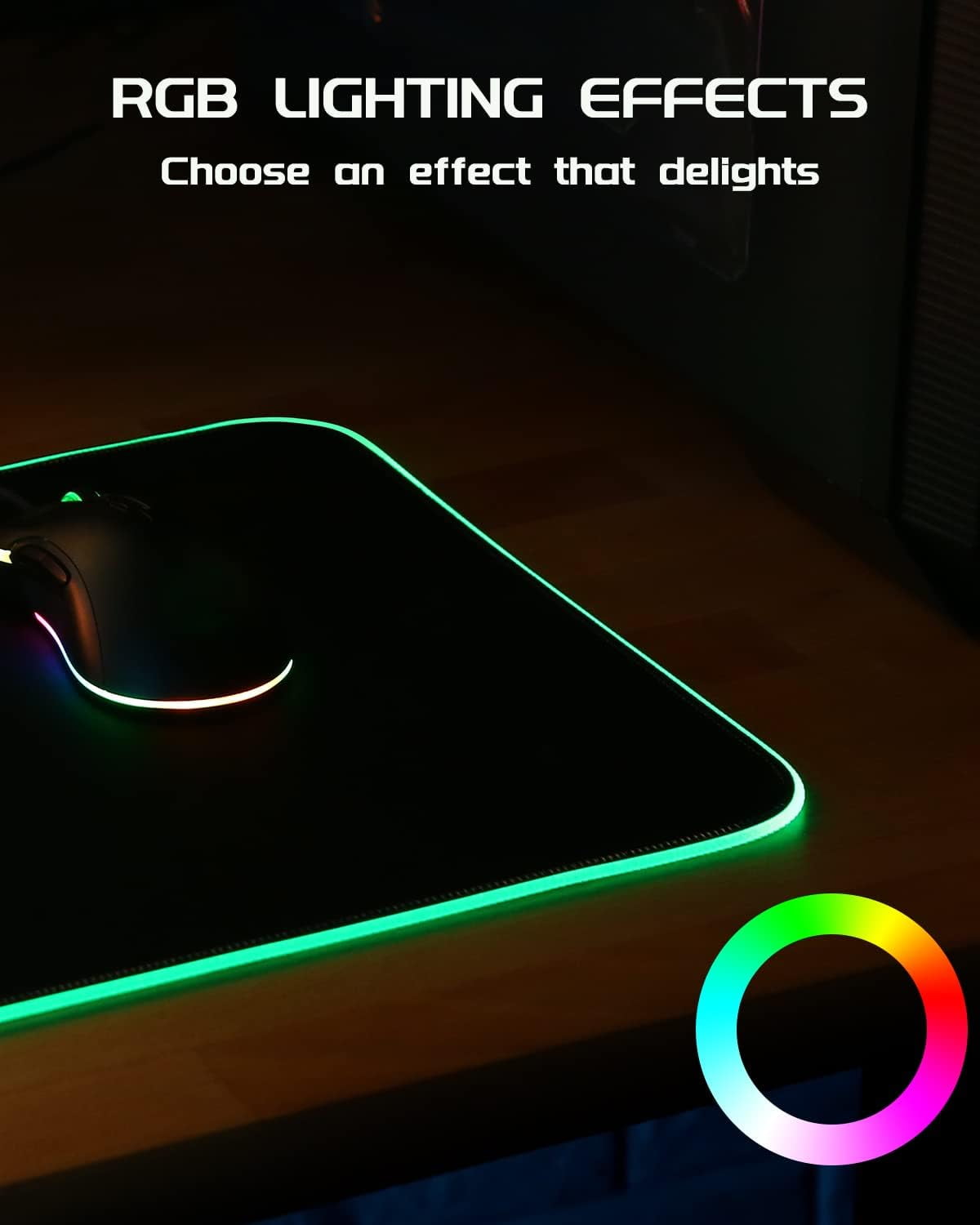 ASIASN-Gaming Mouse Pad, XXL Large (31.5 x 11.8 in) RGB Mouse Mat, 7 ...