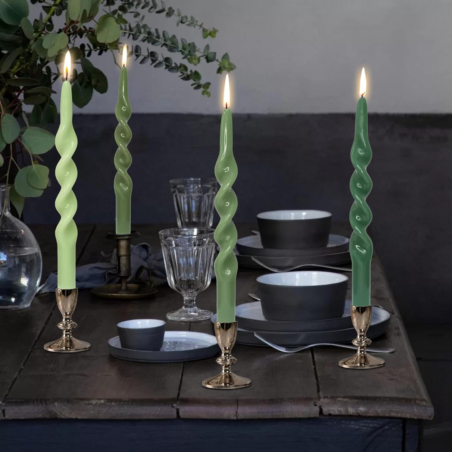 ASIASN-Gradient Color Taper Candles Unscented Candle Sticks 10 inch ...