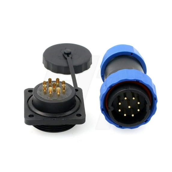 ASIASN-HangTon HE29 9 Pin Wire Plug Panel Mount Socket Connector Male ...