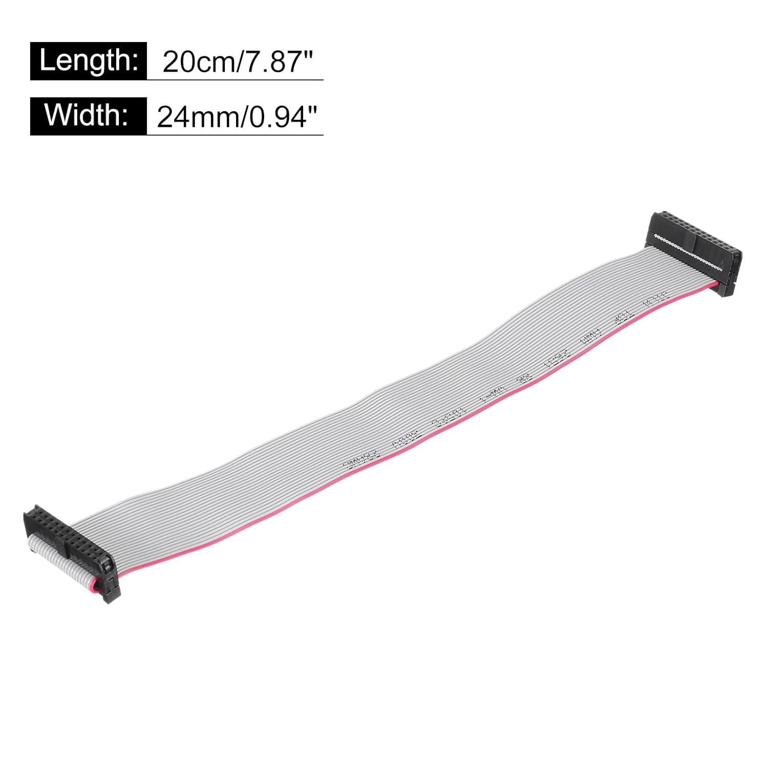 ASIASN-IDC 24Pin Flat Ribbon Cable, 2.0mm Pitch FC to FC Connector 20cm ...