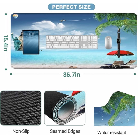 ASIASN-Ideal Vacation Mouse Pad Tropical Beach with Sailing Boat The ...