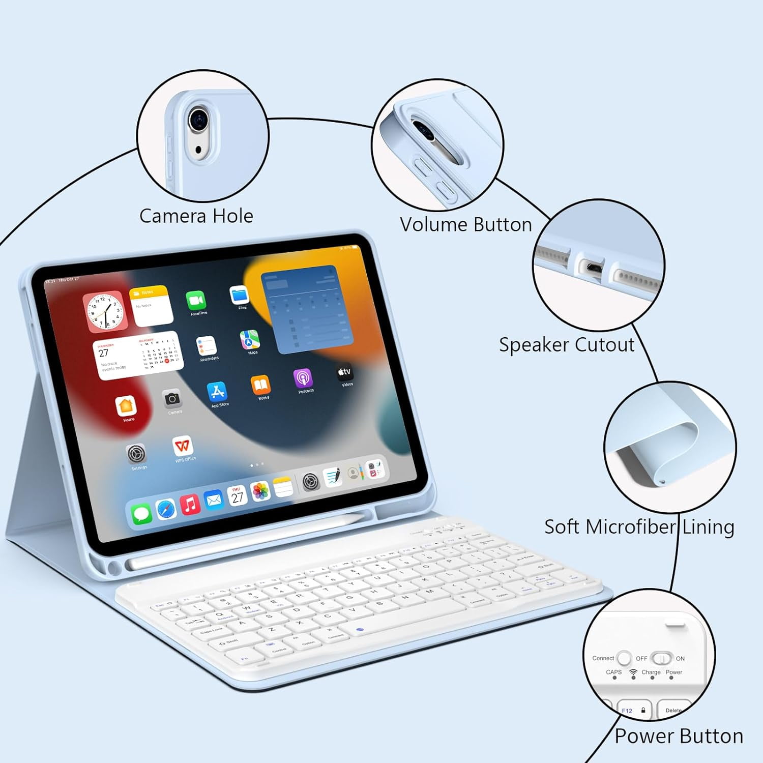 ASIASN-Keyboard Case for iPad (A16) 11th Generation 2025 11in and 10th ...