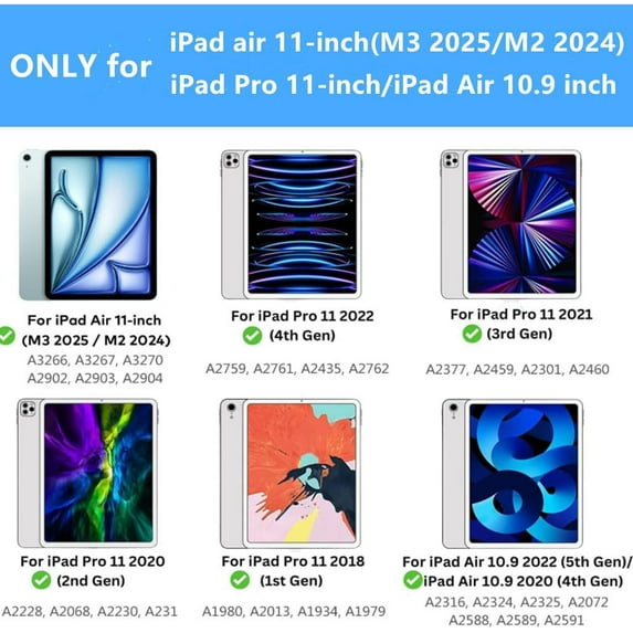 ASIASN-Keyboard Case for iPad Air 11 inch (M2 2024& M3 2025)/Air 5th ...