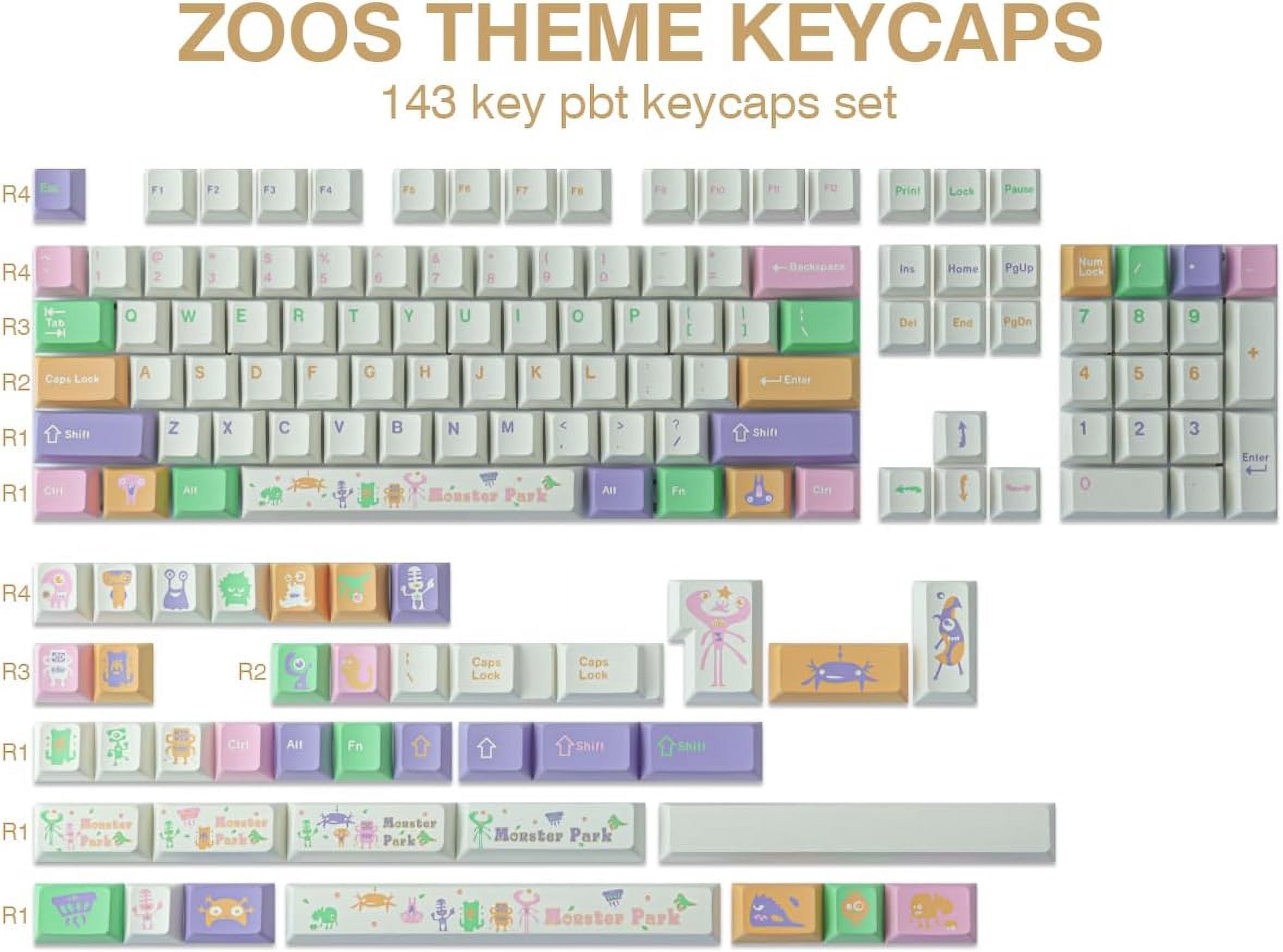 ASIASN-Keycaps, 143-key Dyed Sublimation Cherry Profile Custom PBT ...