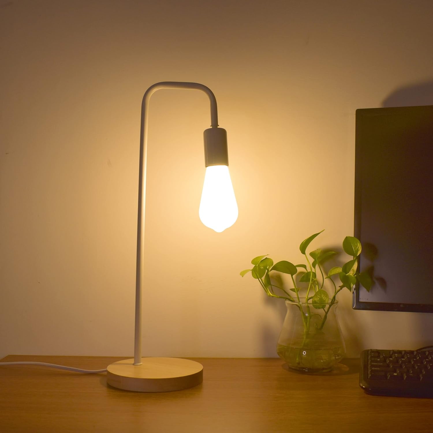 ASIASN-LED Edison Bulb, 25W Equivalent, Soft Warm 2700K, Milky Glass ...