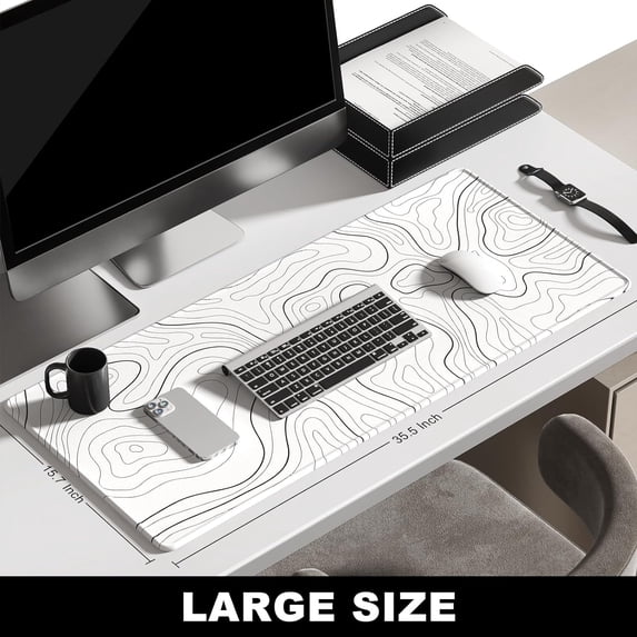 ASIASN-Large Desk Pad, XXL Gaming Mouse Mat, Desktop Cover 35.5 x 15.7 ...