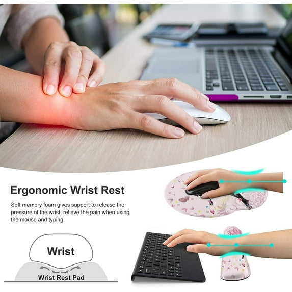 ASIASN-Lateefah Mouse Pad with Wrist Rest, 3-in-1 Gaming Mouse Pad ...