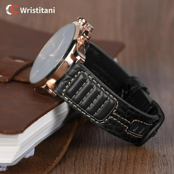 ASIASN-Leather Watch Band for Men, 20mm 22mm Top Genuine Leather Watch ...