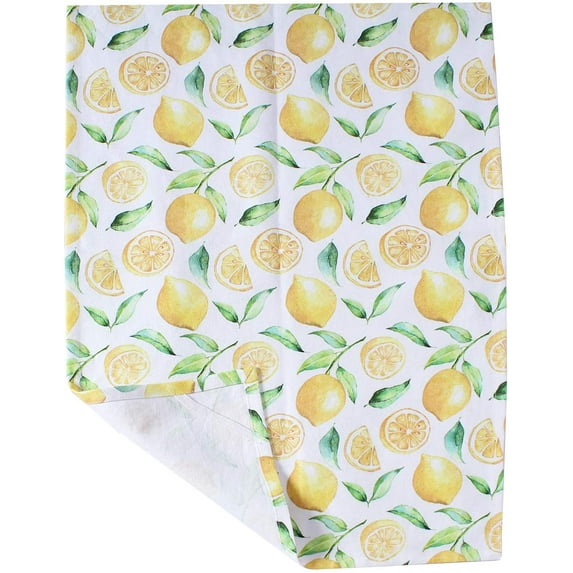 ASIASN-Lemon Yellow Printed Cotton Kitchen Towel Set - Absorbent Multi ...
