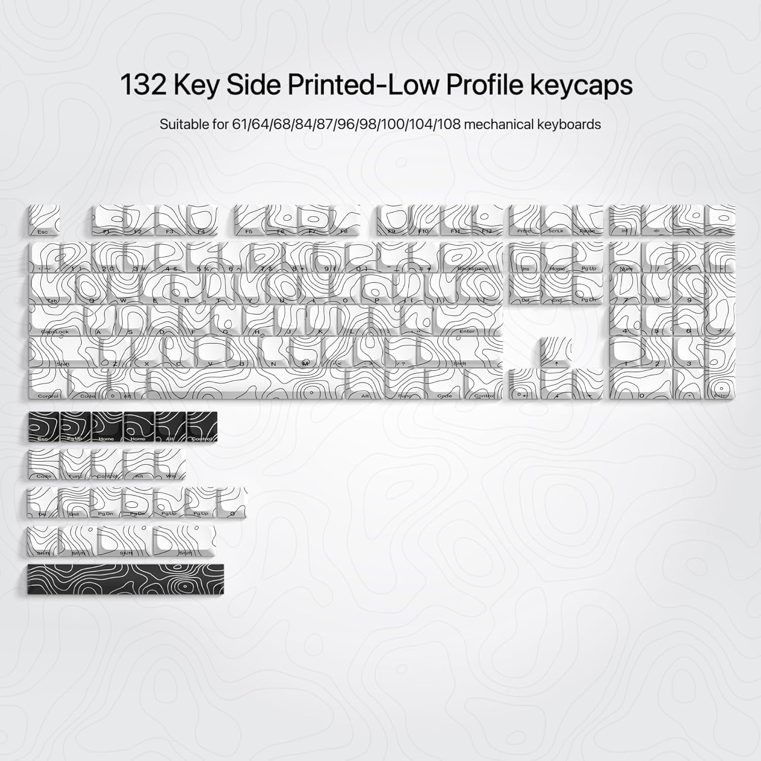 ASIASN-Low Profile keycaps,Double Shot PBT keycaps 60 75 100 Percent ...