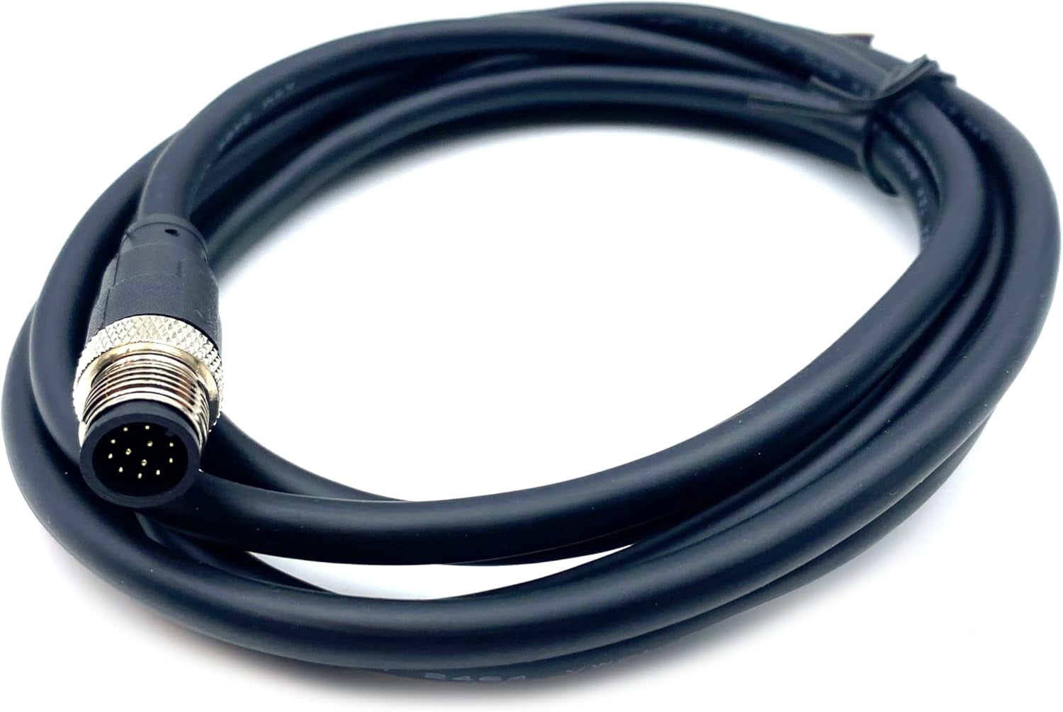 ASIASN-M12 12 Pin Male Connector Cable, A Code Straight Molding Cable ...