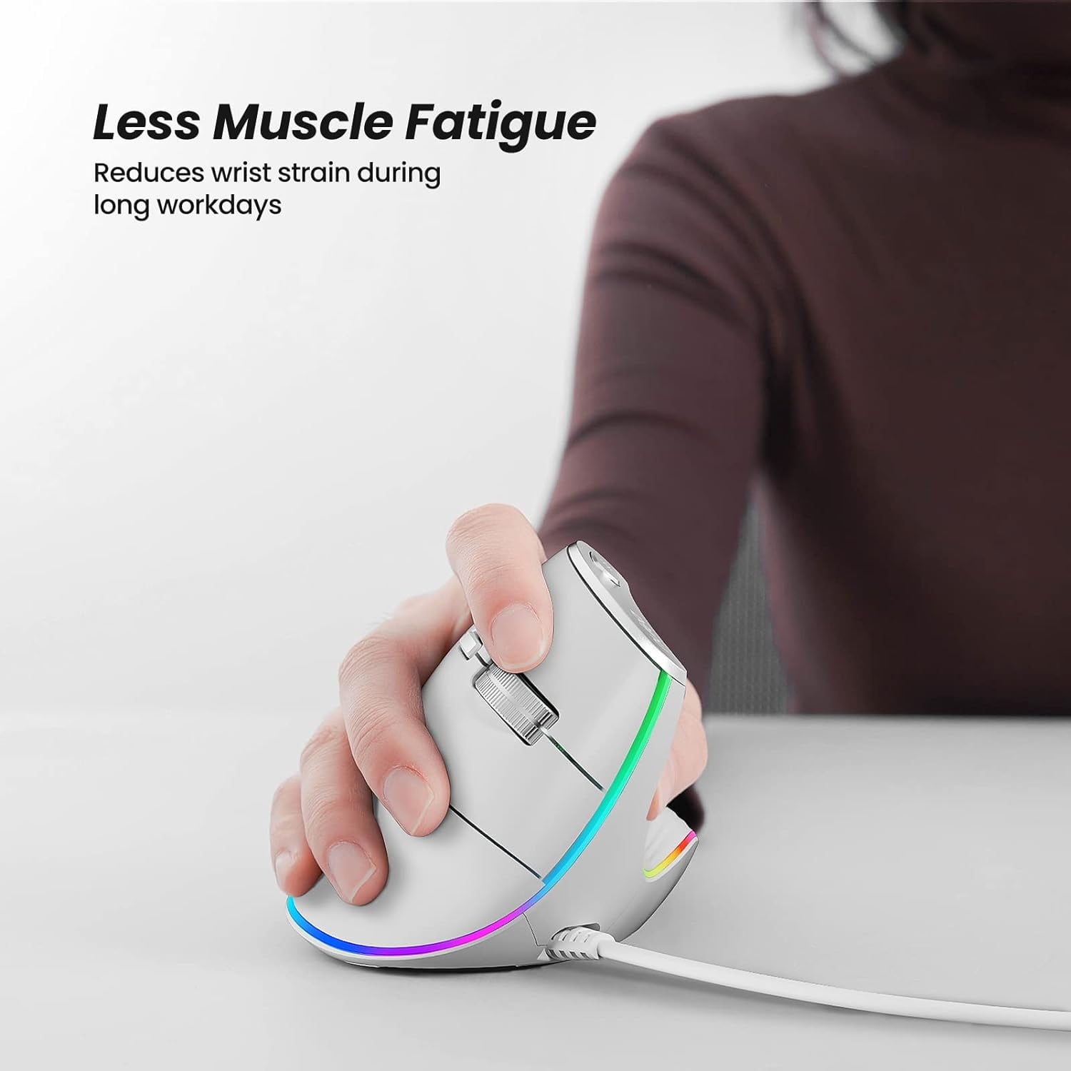 ASIASN-M504 Wired Vertical Mouse, USB Ergonomic Optical Mouse with 4 ...