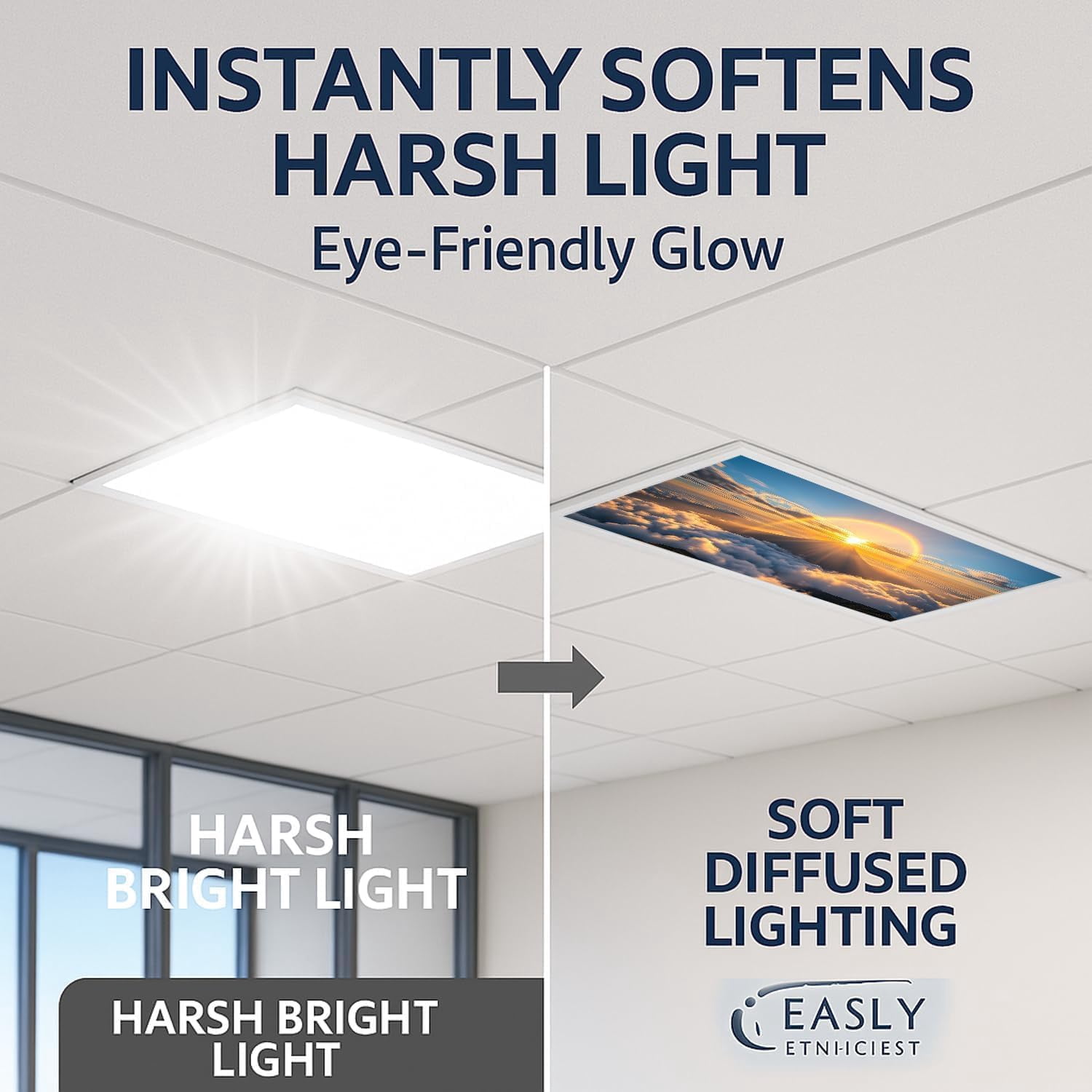 ASIASN-Magnetic Fluorescent Light Cover - 2x4 ft (2-Piece Set) for ...