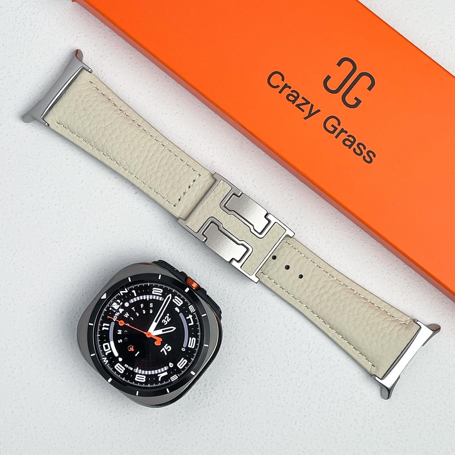 ASIASN-Magnetic Leather Band Compatible with Samsung Galaxy Watch Ultra ...