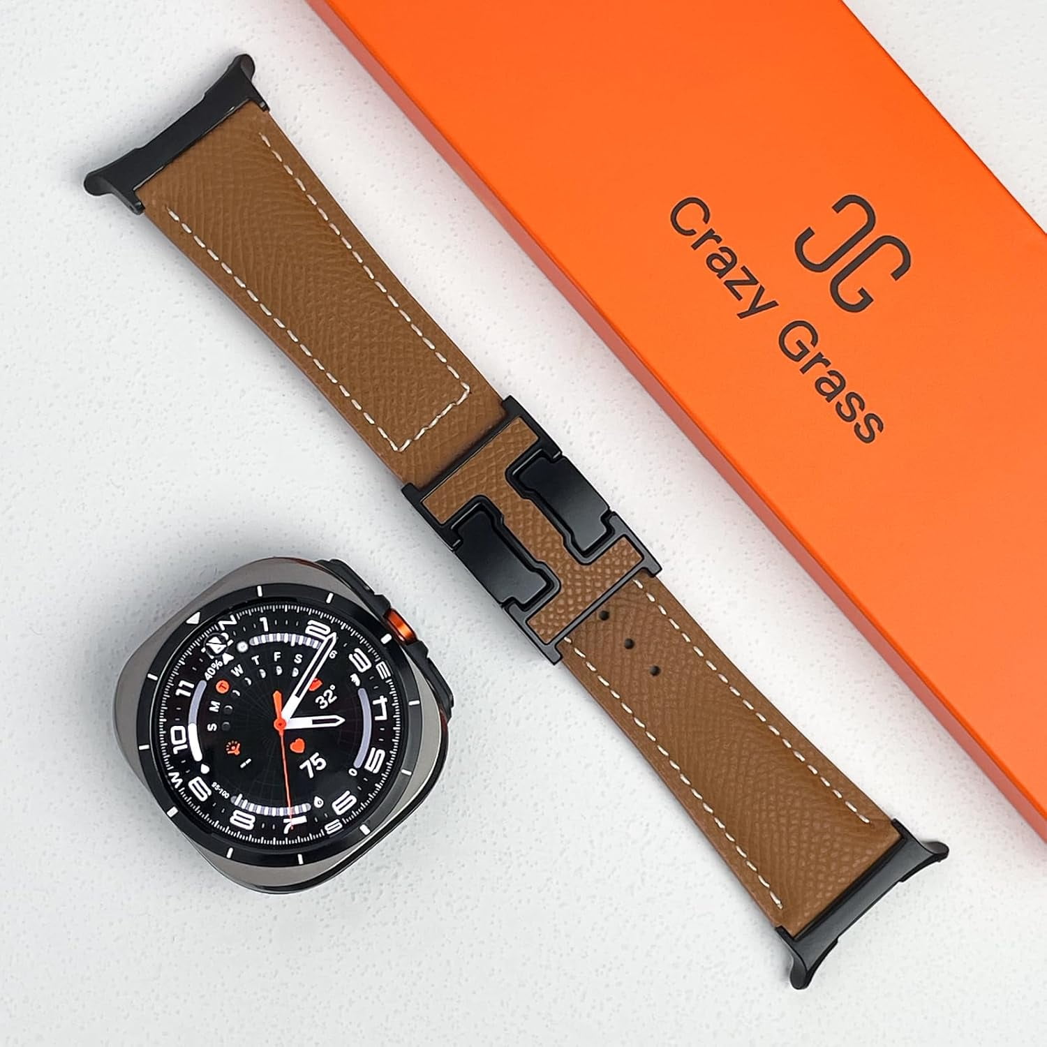 ASIASN-Magnetic Leather Band Compatible with Samsung Galaxy Watch Ultra ...