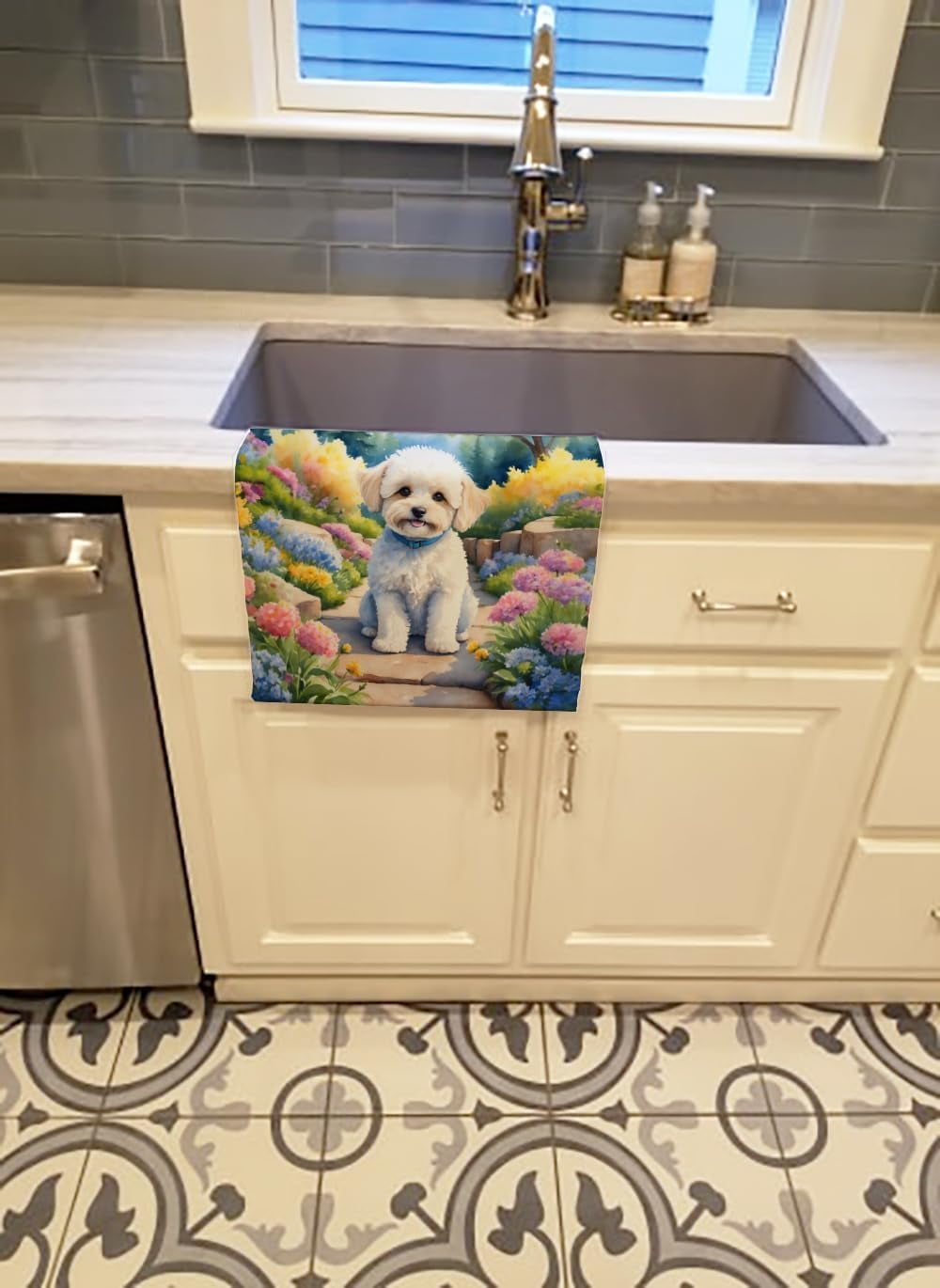 ASIASN-Maltipoo Spring Path Kitchen Towel Dish Cloths Guest Hand Towel ...