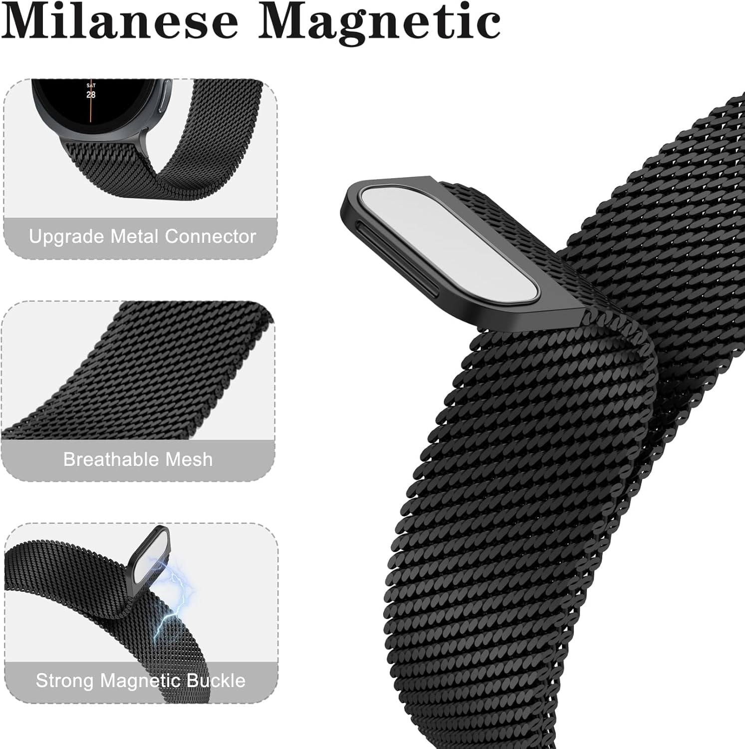 ASIASN-Metal Band Compatible with Samsung Galaxy Watch 8 40mm/44mm ...