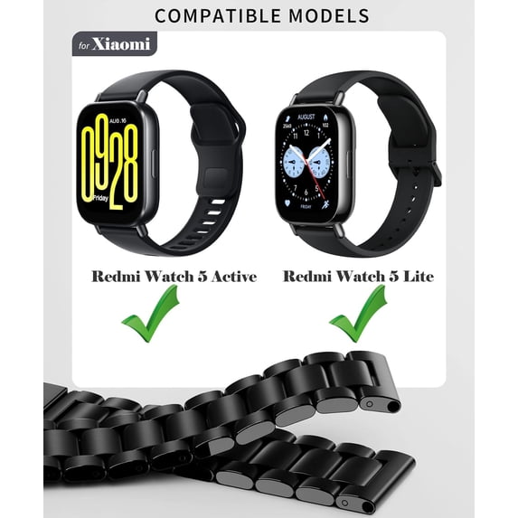 ASIASN-Metal Bands Compatible for Xiaomi Redmi Watch 5 Active Strap ...