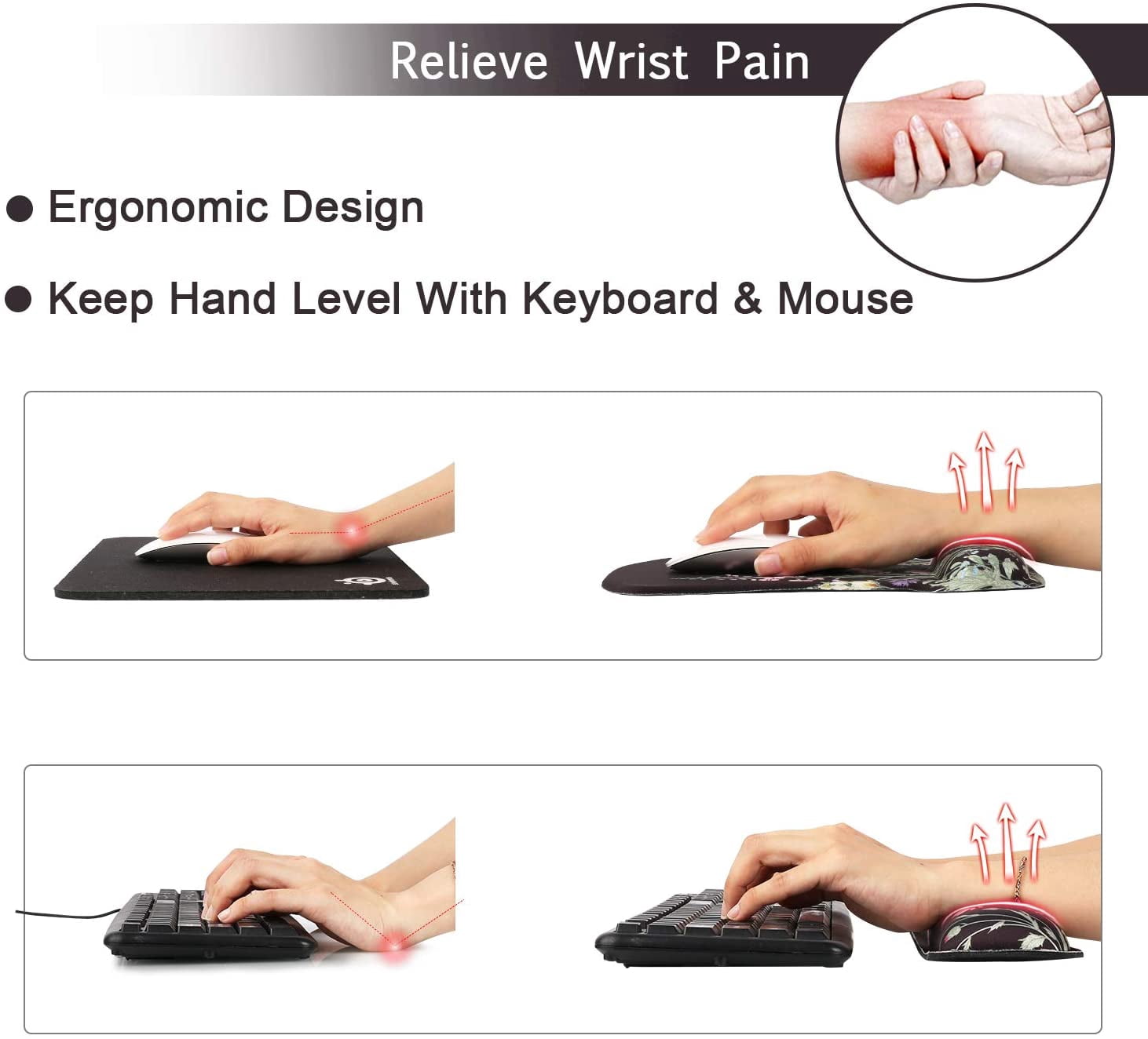 ASIASN-Mouse Pad and Keyboard Wrist Rest, Wrist Rest for Computer ...