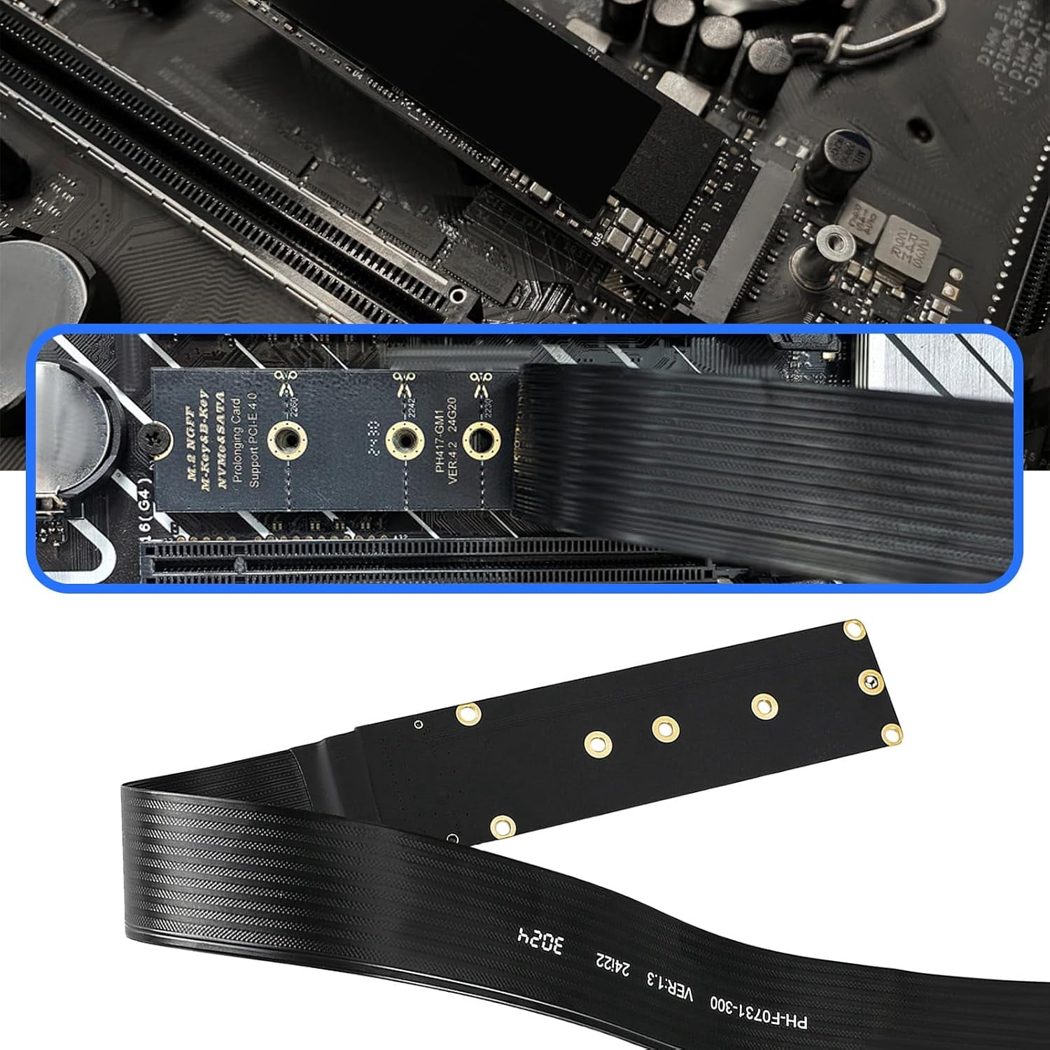 ASIASN-NGFF M-Key NVME Male to Female Connector PCI-E 4.0 Extension ...