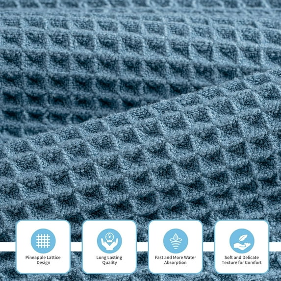 ASIASN-New Microfiber Waffle Bath Towels, 3 Pieces, Oversized, Soft ...