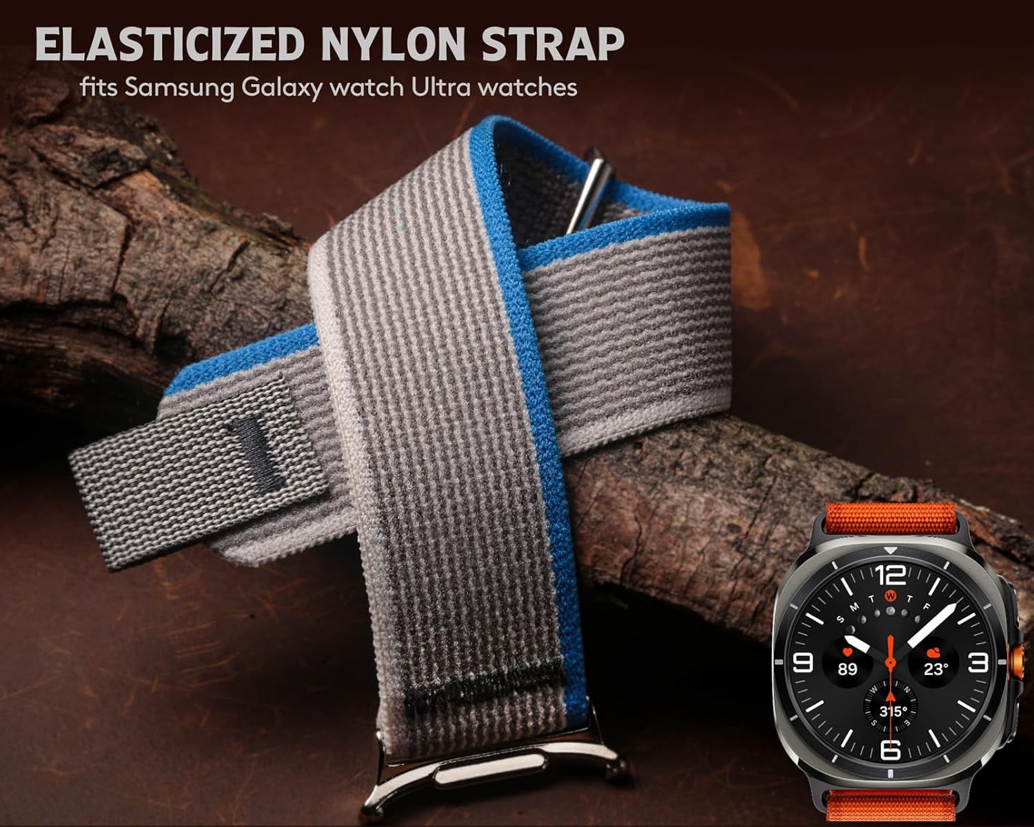 ASIASN-Nylon Watch Band Compatible with Galaxy Watch ultra 2/1 Bands ...