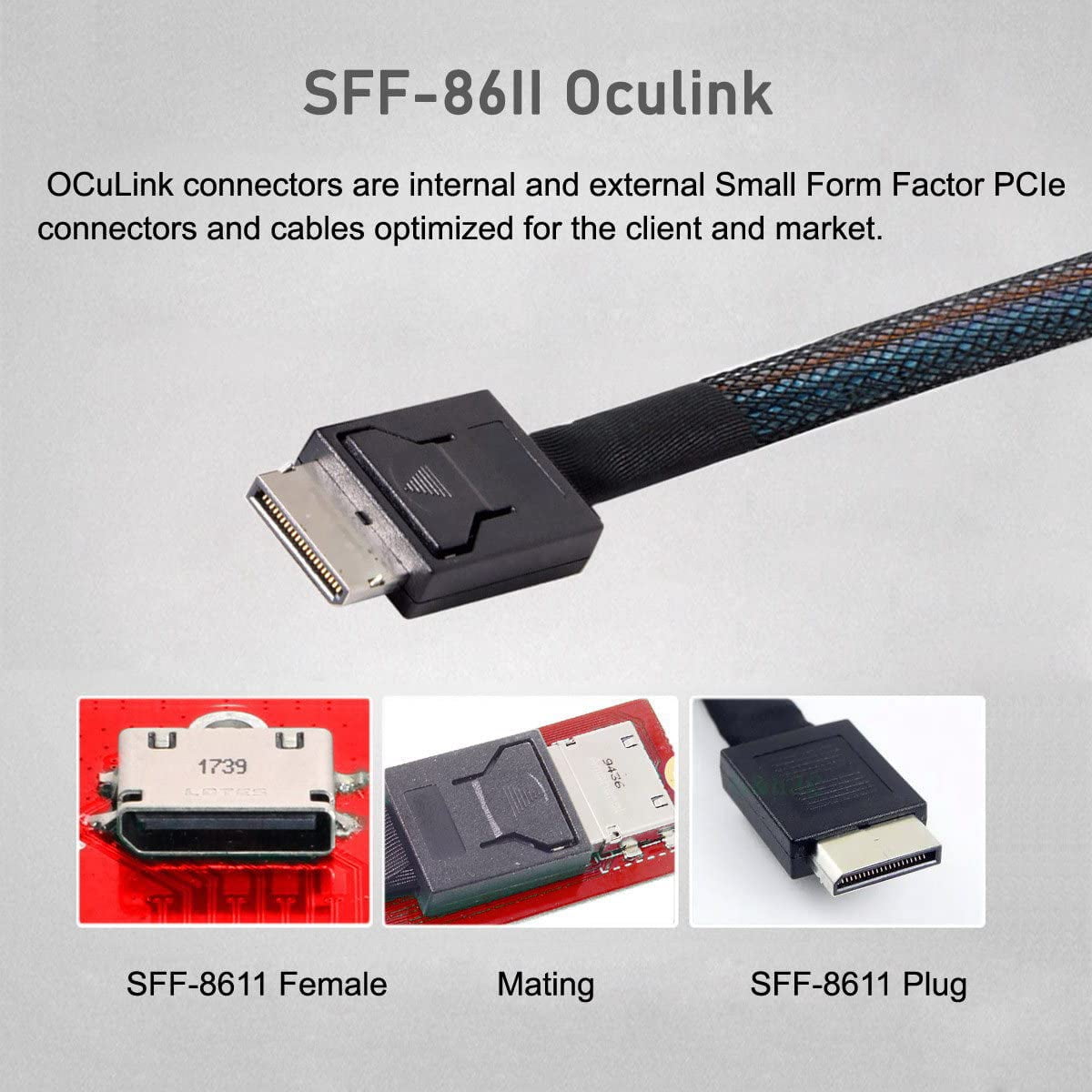 ASIASN-OCuLink PCIe PCI-Express SFF-8611 4i to Slimline SFF-8643 SSD ...