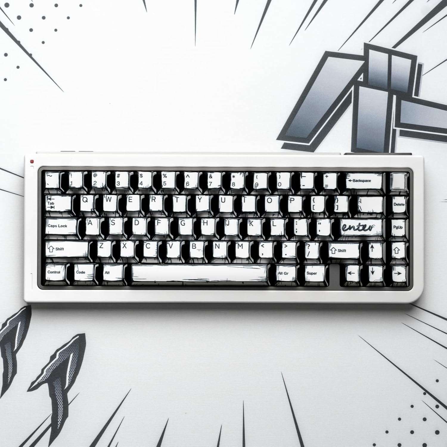ASIASN-PBT Keycap Set White Manga Japenese Anime Style141 Keys Cherry ...