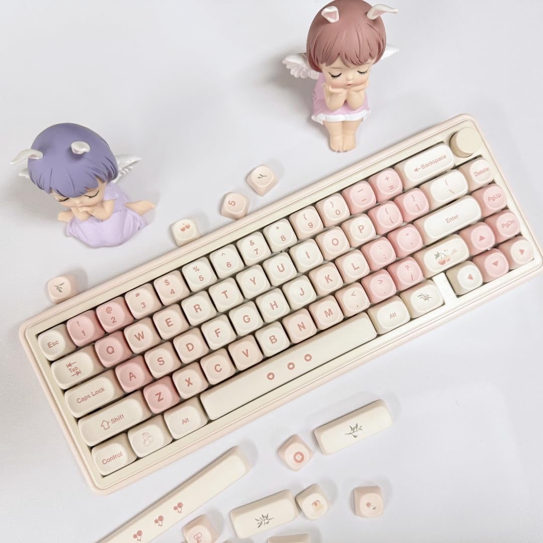 ASIASN-PBT Keycap135-key MOA Pink Cherry for Gateron Kailh Cherry Mx ...