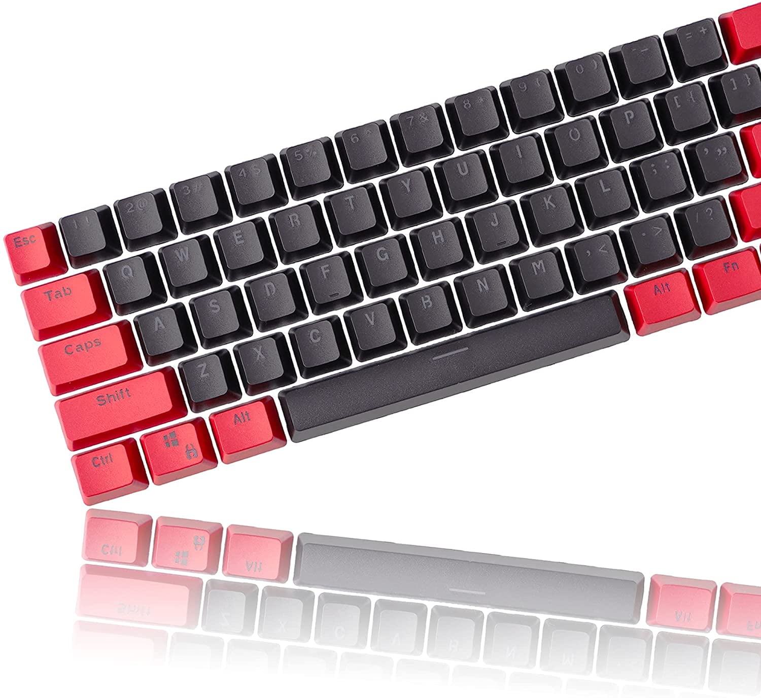 ASIASN-PBT Keycaps Red and Black Keycaps 60 Percent, OEM Profile Custom ...
