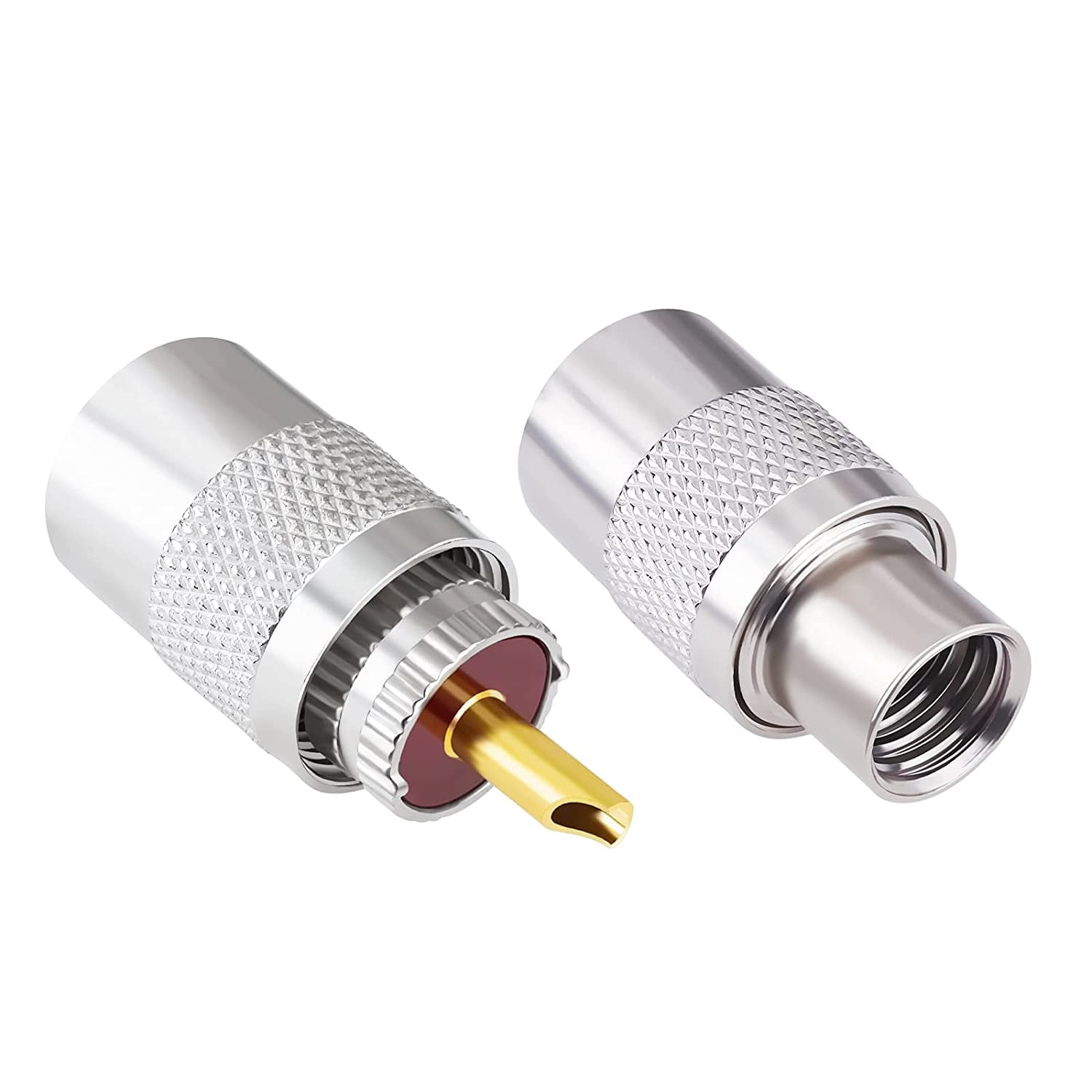 ASIASN-PL-259 Coaxial Connectors UHF Male Solder Connector Plug 50 Ohm ...