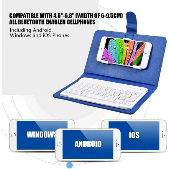 ASIASN-Portable Bluetooth Keyboard with Leather Case Cover with for 4.5 ...