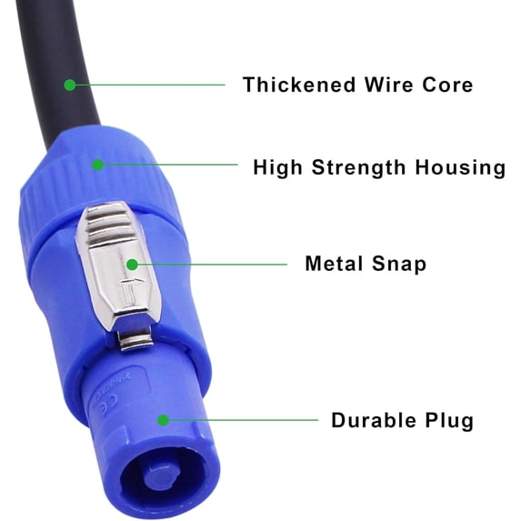 ASIASN-PowerCon Cable AC 12 AWG Power Cable 78.7in 3 Pin Extension ...