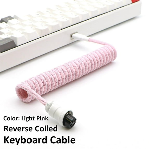 ASIASN-Pro Coiled Keyboard Cable, Double-Sleeved Mechanical Keyboard ...