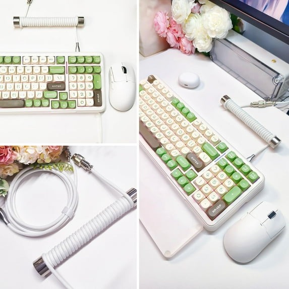 ASIASN-Pro Custom Coiled 1.8M USB C Cable for Gaming Keyboard, Double ...