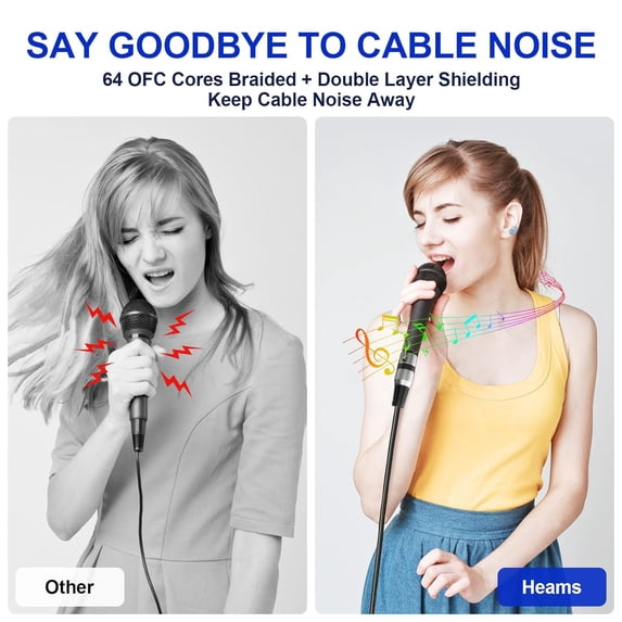 ASIASN-Professional 2 Pack 10FT XLR Cables, Noise Free and Long-Lasting ...