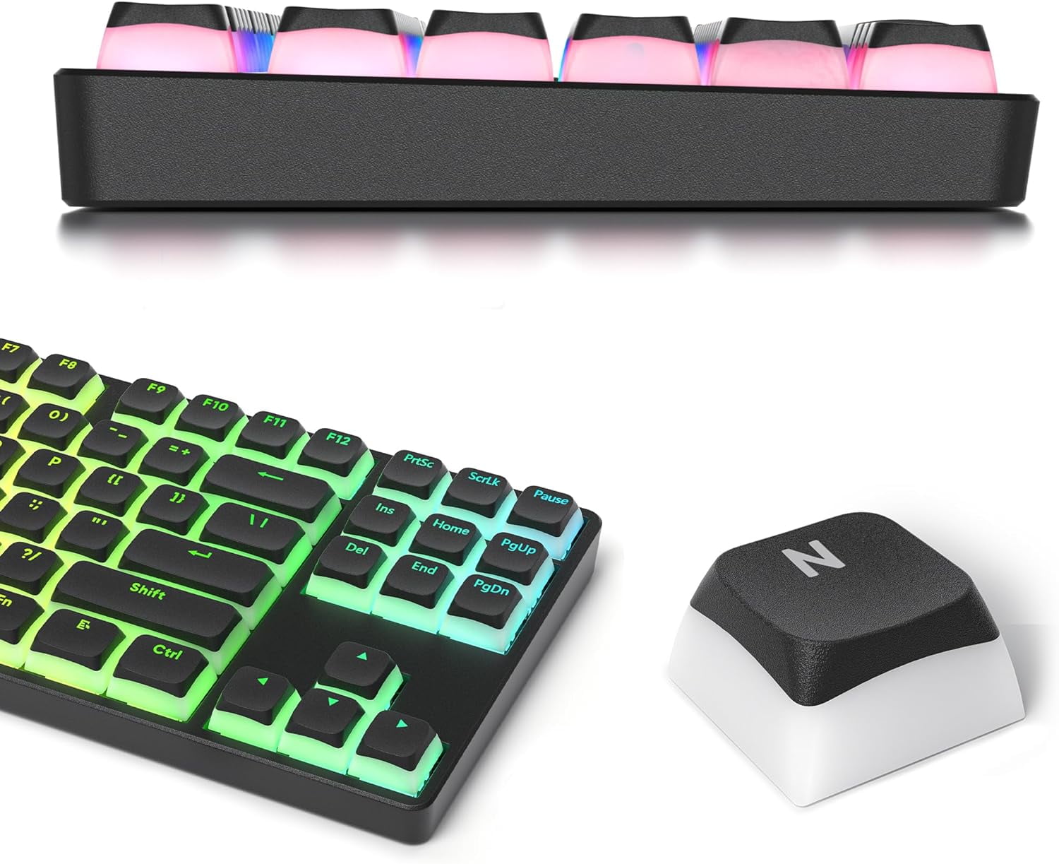 ASIASN-Pudding Keycaps Double Shot PBT Keycaps XDA Profile Translucent ...