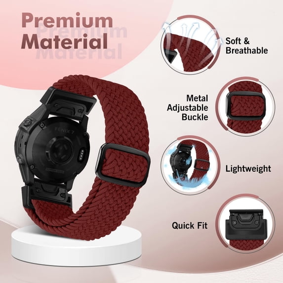 ASIASN-Quick Fit 22mm Nylon Watch Band Compatible With Garmin Fenix 8/7 ...